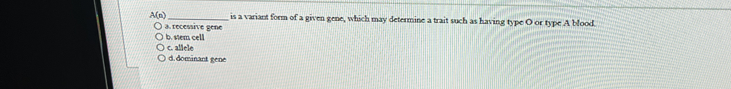Solved A(n)3. ﻿recessive geneis a variant form of a given | Chegg.com