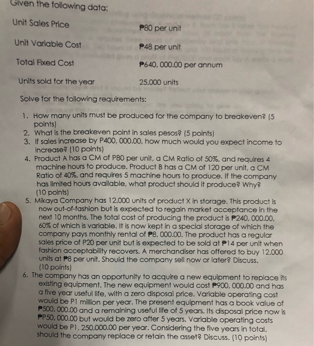 Solved Part II. Problem Solving: (60 points) Directions: | Chegg.com