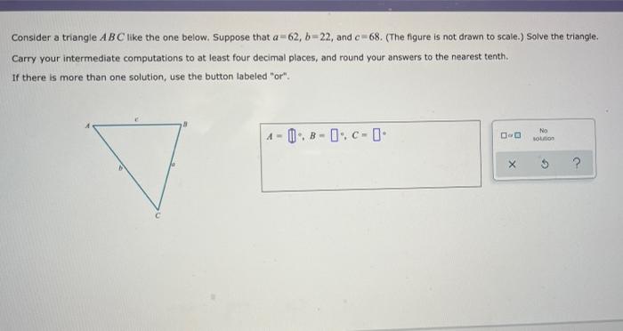 Solved Consider a triangle ABC like the one below. Suppose | Chegg.com