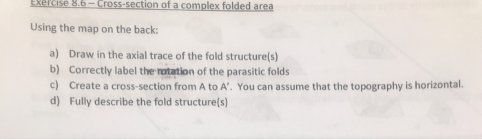 Solved Exercise 8,6- Cross-section of a complex folded area | Chegg.com