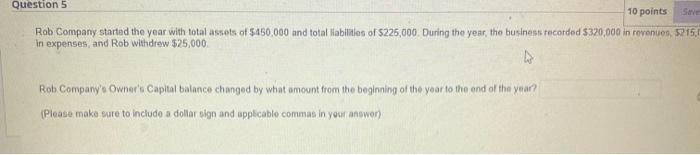 Solved Rob Company started the year with total aswots of | Chegg.com