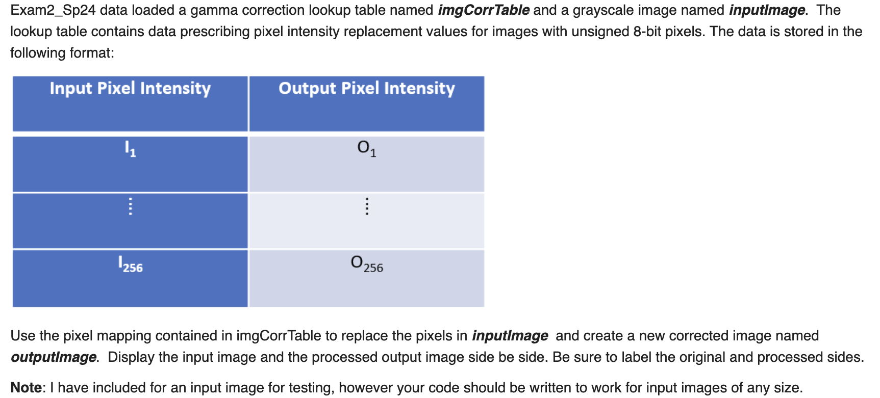 Solved IN MATLAB!!! Exam2_Sp24 ﻿data loaded a gamma | Chegg.com