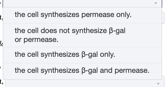 Solved The answer options are: the cell synthesizes permease | Chegg.com