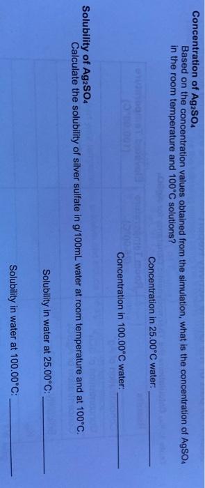 Solved Concentration of Ag2SO4 Based on the concentration | Chegg.com