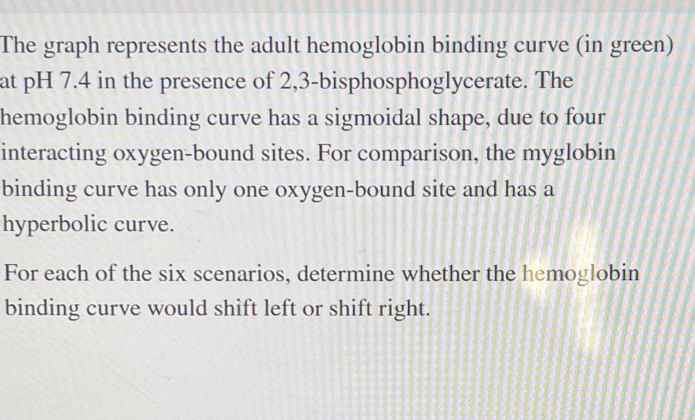 The graph represents the adult hemoglobin binding | Chegg.com