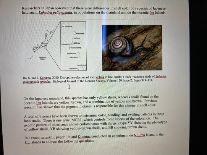 Solved Researchers in Japan observed that there were | Chegg.com