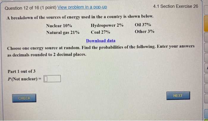 Solved Question 11 of 16 (1 point) View problem in a pop-up | Chegg.com