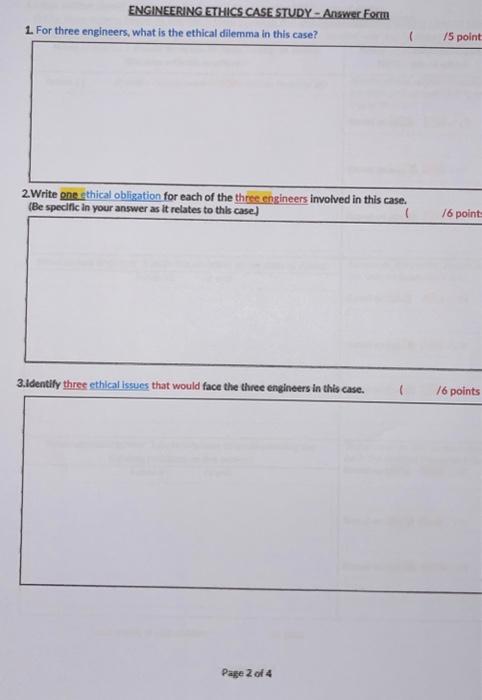 Solved Part 1: Engineering ethics case of study Three | Chegg.com