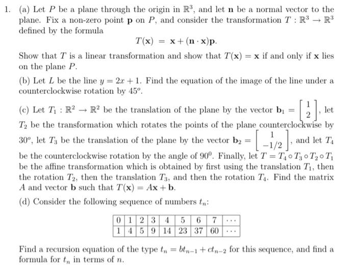 Solved (a) Let P be a plane through the origin in R3, and | Chegg.com