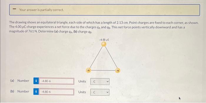 Solved The drawing shows an equilateral triangle, each side | Chegg.com