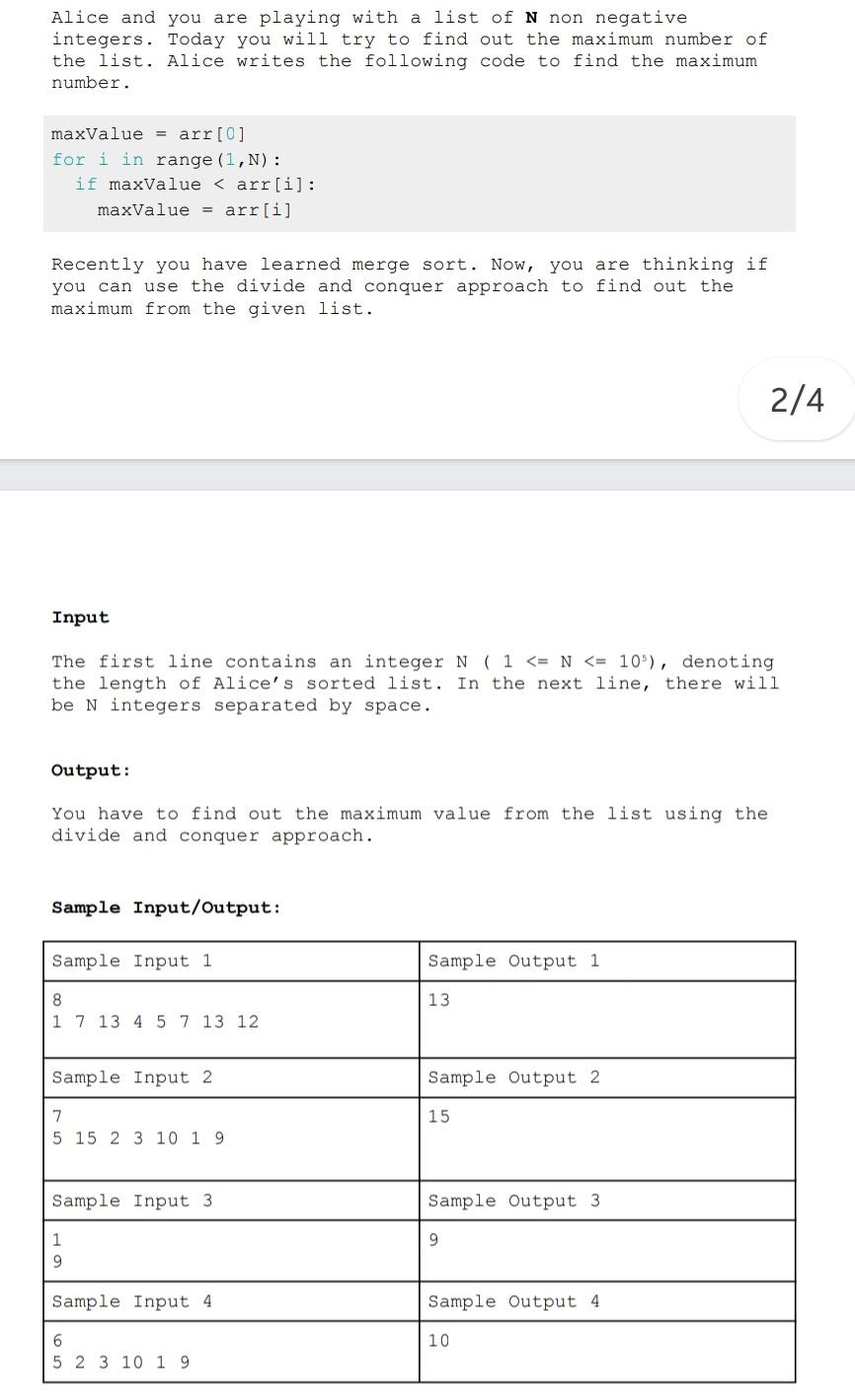 Solved Alice and you are playing with a list of N non | Chegg.com