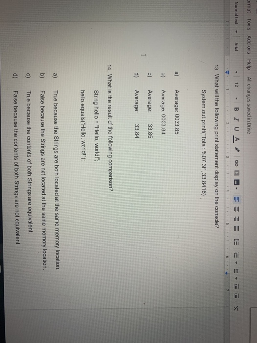 Solved ormat Tools Add-ons Help All changes saved in Drive | Chegg.com