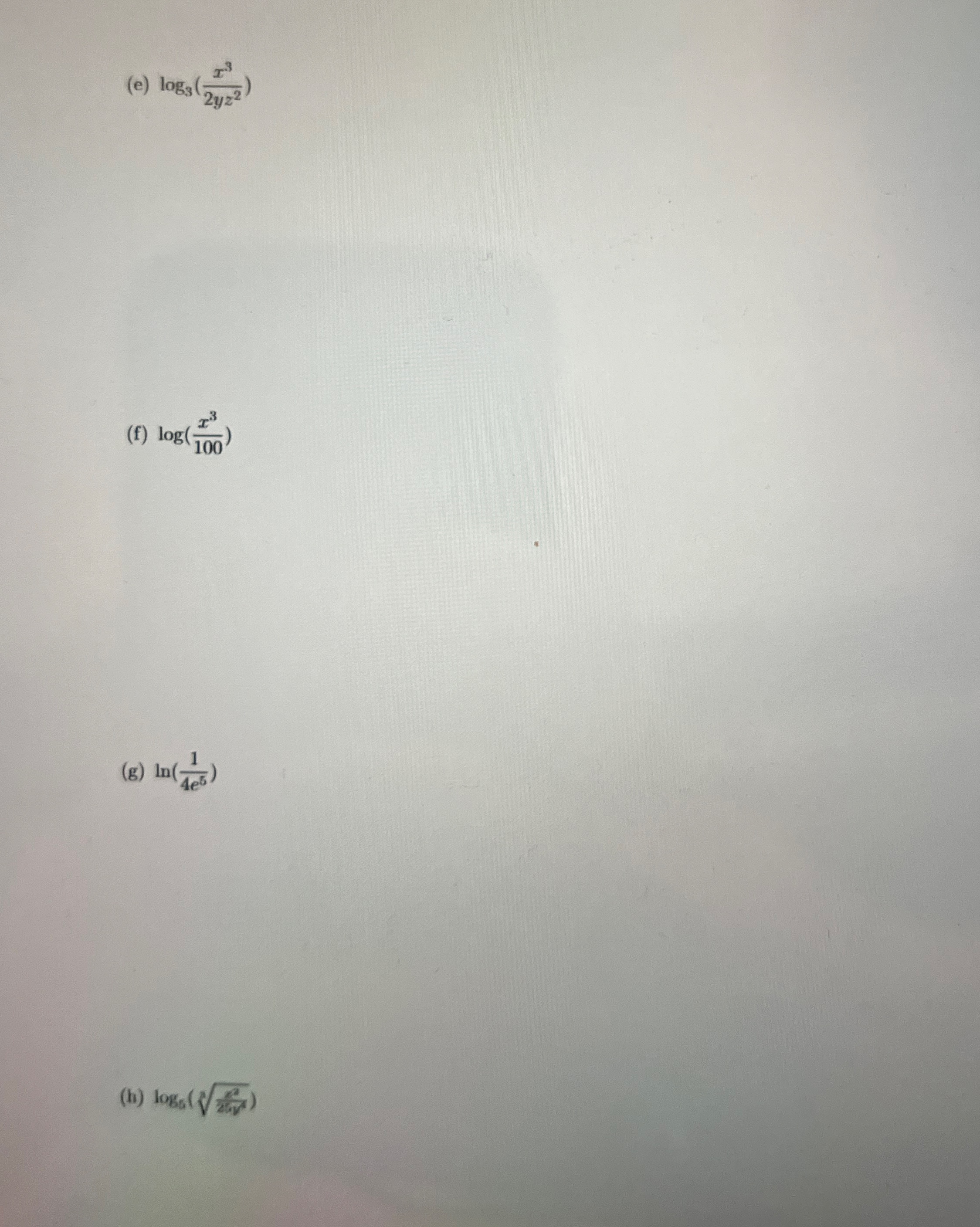 Use the property of logarithms to simplify the | Chegg.com