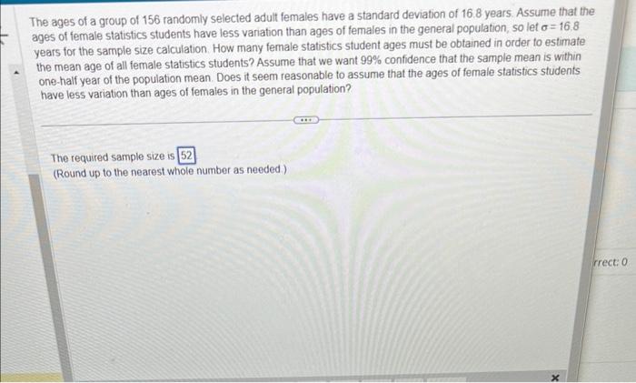 Solved The ages of a group of 156 randomly selected adult | Chegg.com