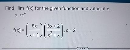 Solved Find lim?f(x) ﻿for the given function and value of | Chegg.com