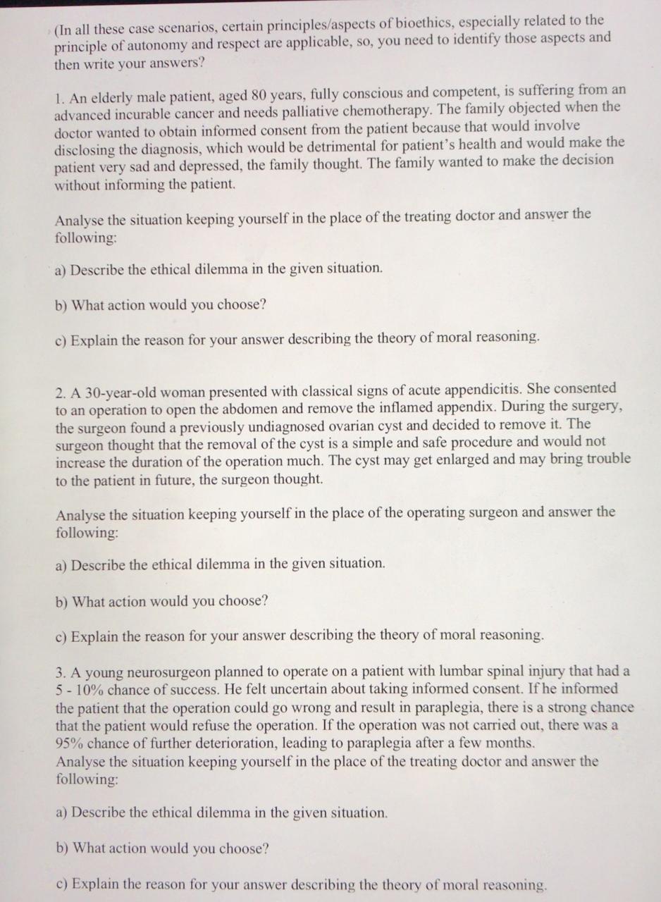Solved (In all these case scenarios, certain | Chegg.com