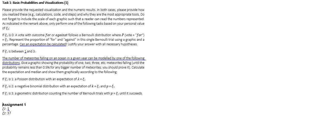 Solved Task 1: Basic Probabilities and Visualizations | Chegg.com