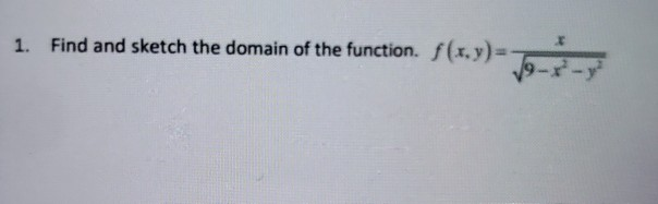 Solved Find and sketch the domain of the function. f(x,y)=- | Chegg.com