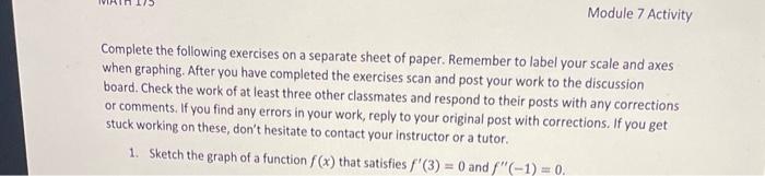 Solved Complete the following exercises on a separate sheet | Chegg.com