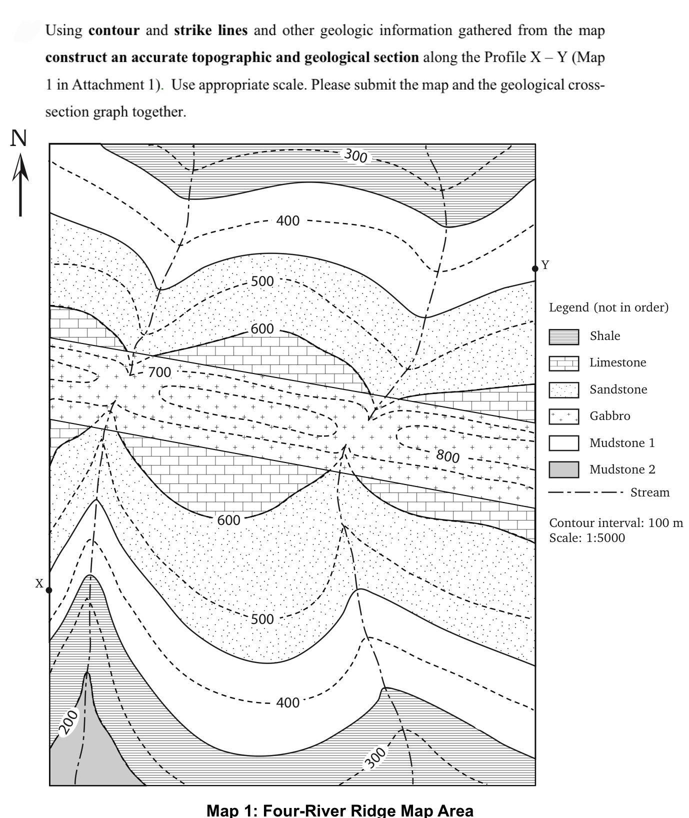 Solved Using contour and strike lines and other geologic | Chegg.com
