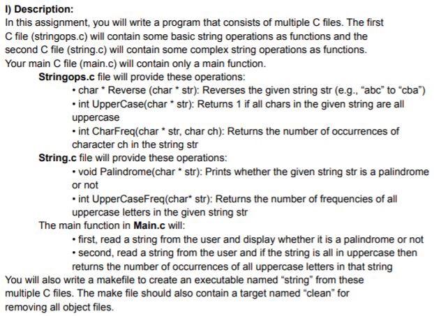 Solved 1) Description: In this assignment, you will write a | Chegg.com