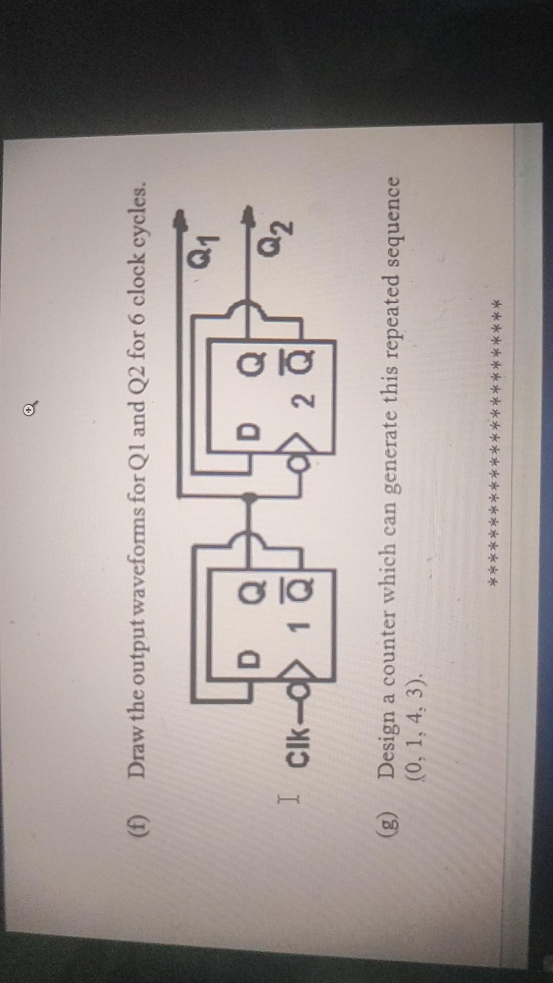 Solved F Draw The Output Waveforms For Q1 And Q2 For 6 9254