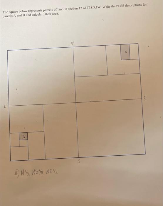 Solved The square below represents parcels of land in | Chegg.com