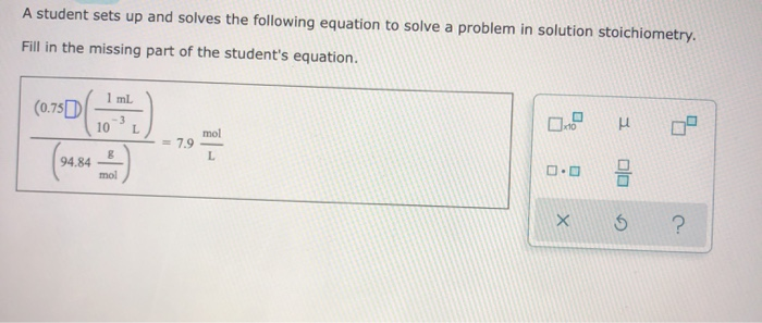 Solved A student sets up and solves the following equation | Chegg.com