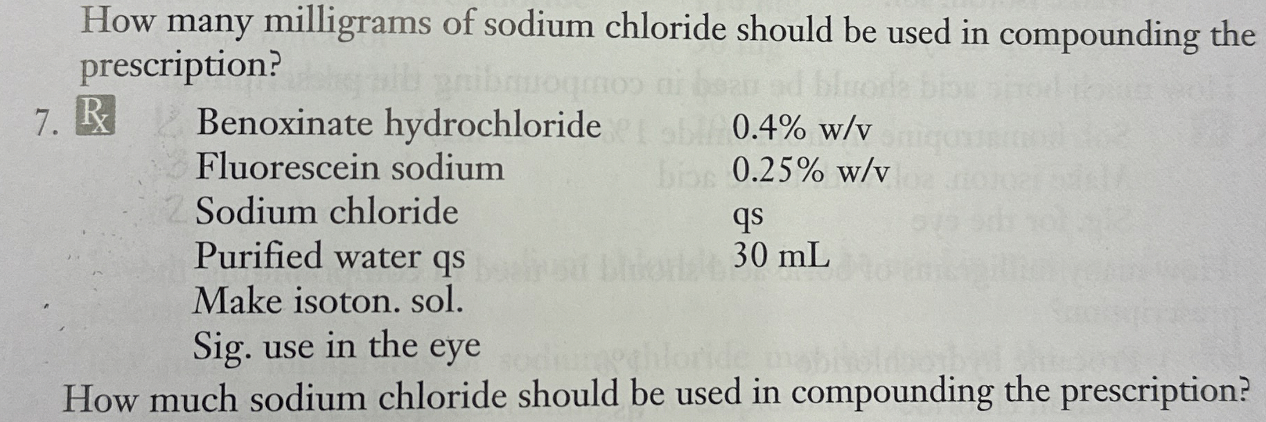 Solved How many milligrams of sodium chloride should be used | Chegg.com