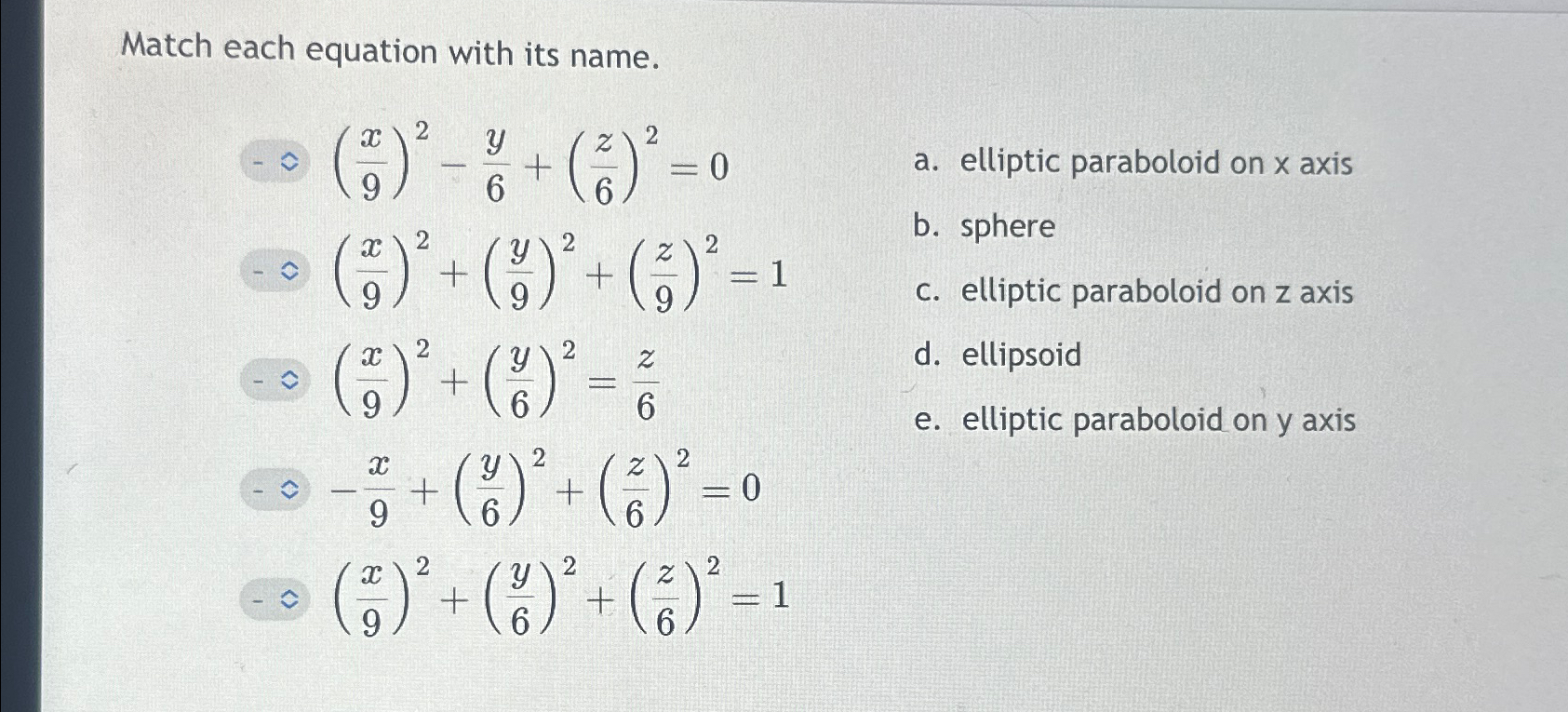Solved Match each equation with its | Chegg.com