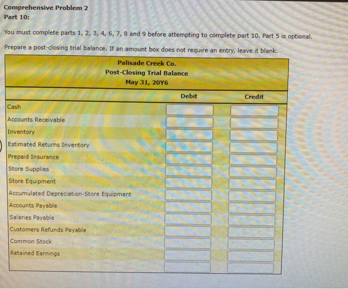 Comprehensive Problem 2 Part 1 and Part 2: Palisade | Chegg.com