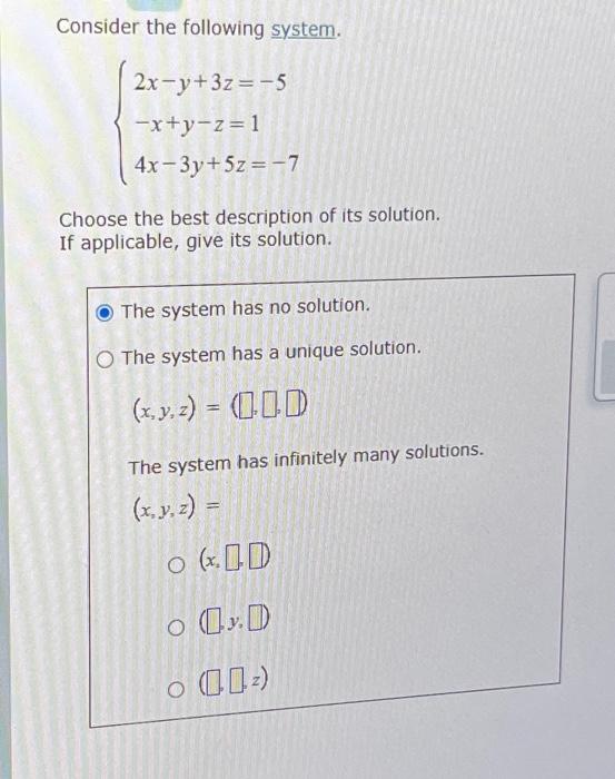 Solved Consider the following system. | Chegg.com
