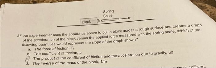 Solved 37. An experimenter uses the apparatus above to pull | Chegg.com