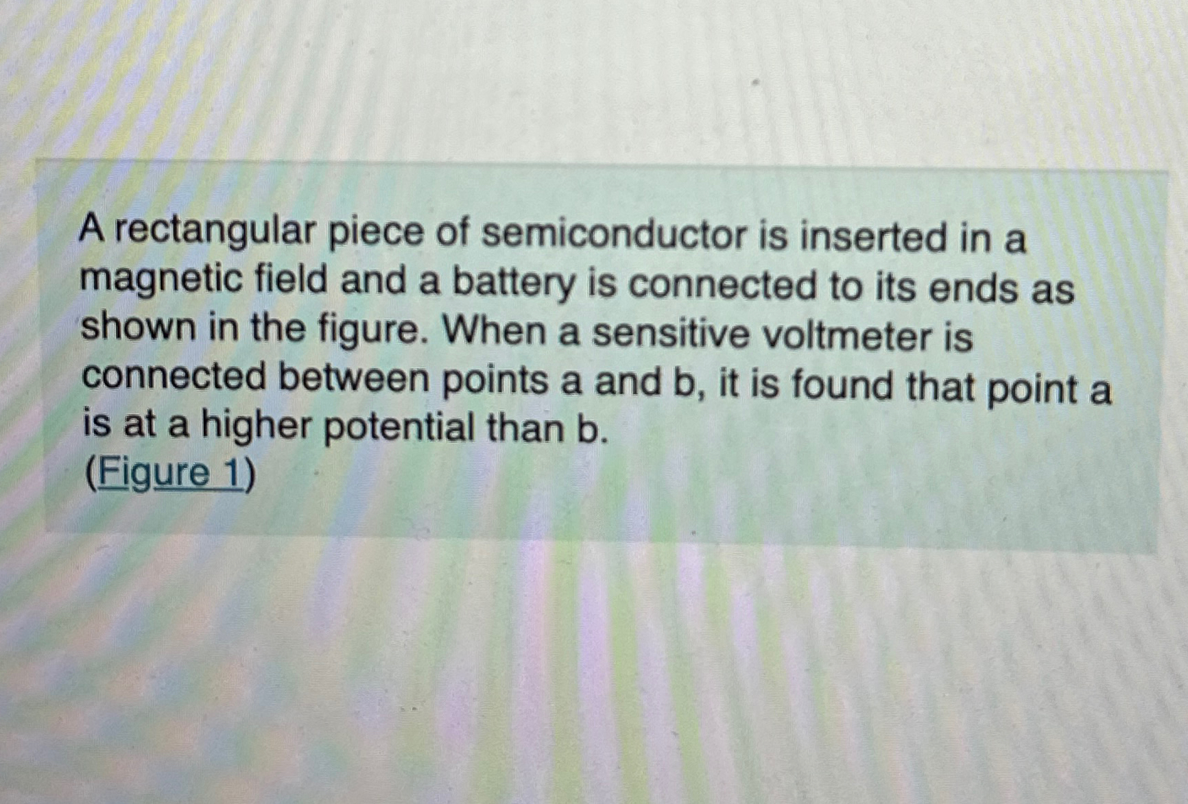 Solved A rectangular piece of semiconductor is inserted in a | Chegg.com