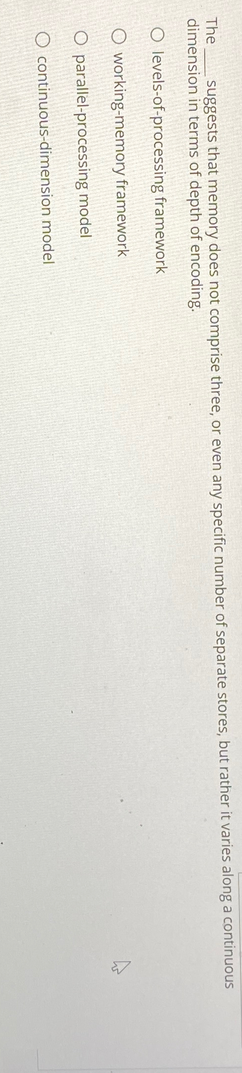 Solved The suggests that memory does not comprise three, or | Chegg.com