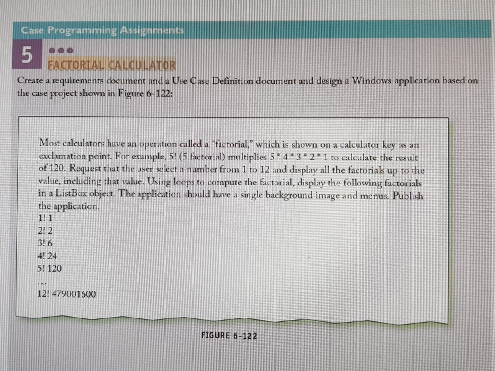Case Programming Assignments 5 Oo Factorial 9813