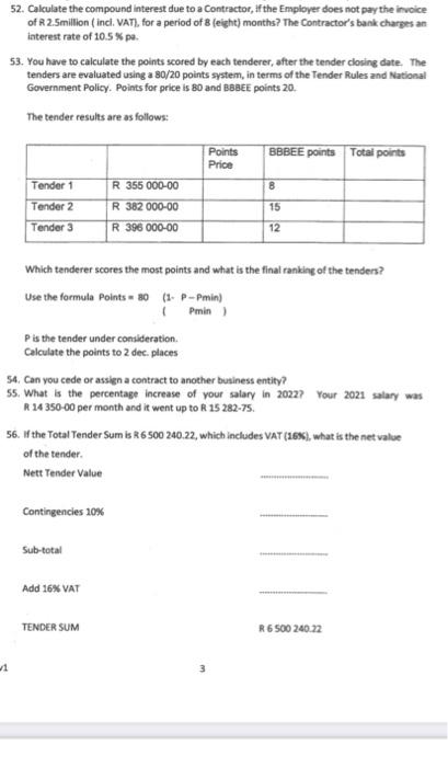 Solved 52. Calculate the compound interest due to a | Chegg.com