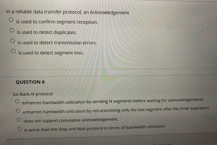 Solved In a reliable data transfer protocol, an | Chegg.com