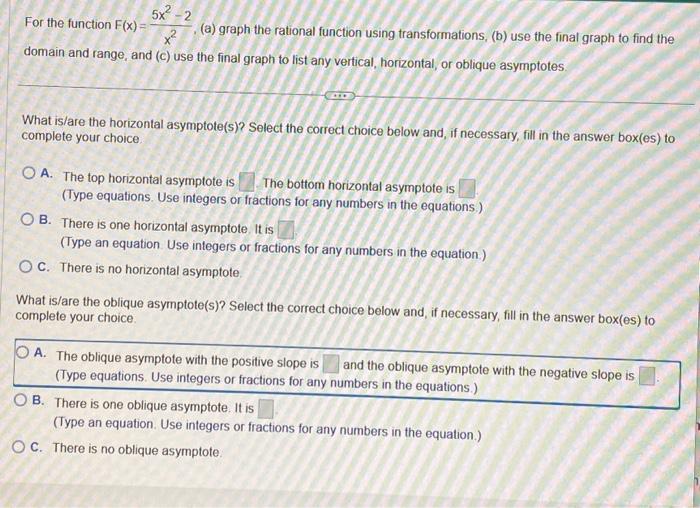 Solved For the function F(x)= domain and range, and (c) use | Chegg.com