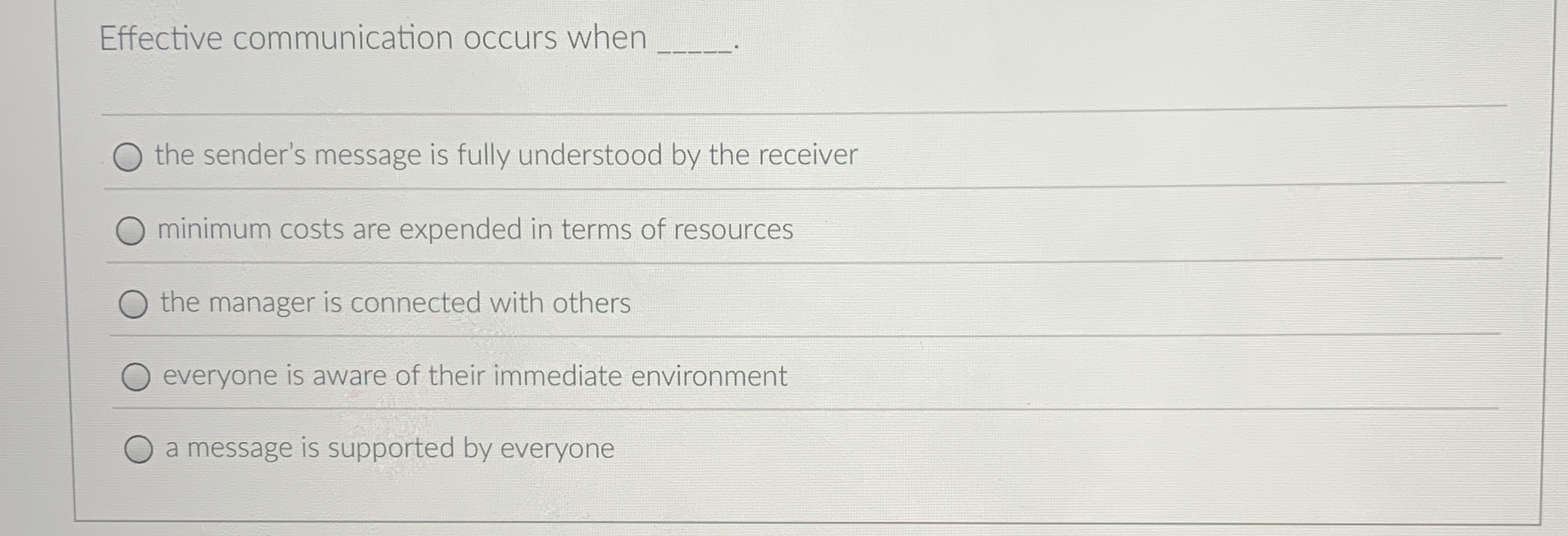 Solved Effective communication occurs whenq,the sender's | Chegg.com