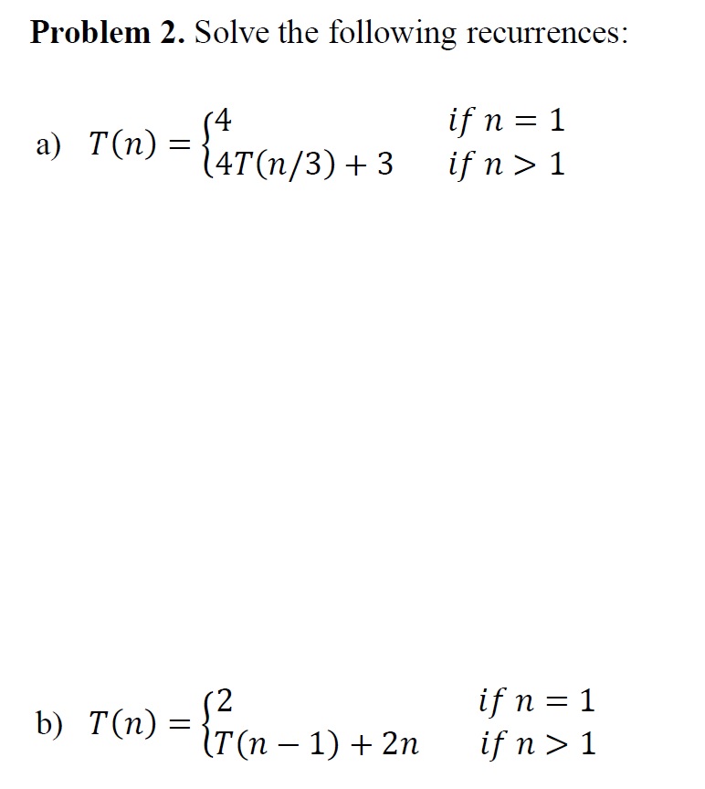 Solved Problem 2. ﻿Solve the following | Chegg.com