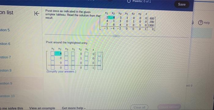 Solved Pivot once as indicated in the given simplex tableau. | Chegg.com