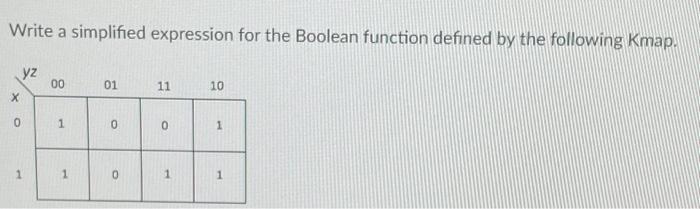 Write a simplified expression for the Boolean | Chegg.com