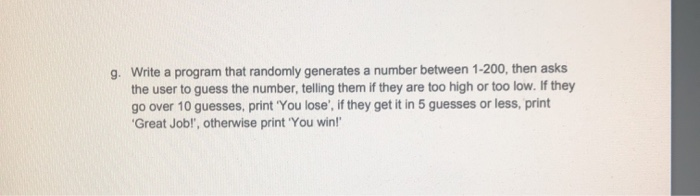 Solved G Write A Program That Randomly Generates A Number 7976