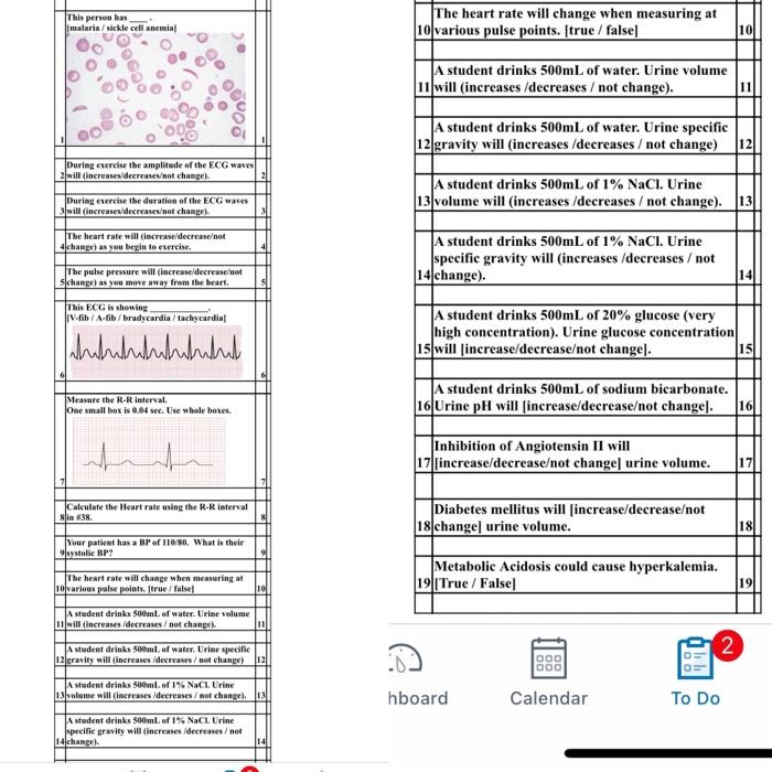 Solved This person has Imalaria/sickle cell anemial During | Chegg.com