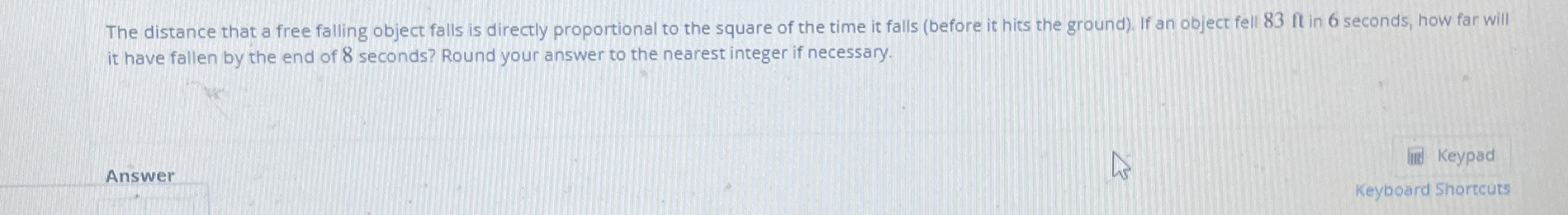 Solved The distance that a free falling object falls is | Chegg.com
