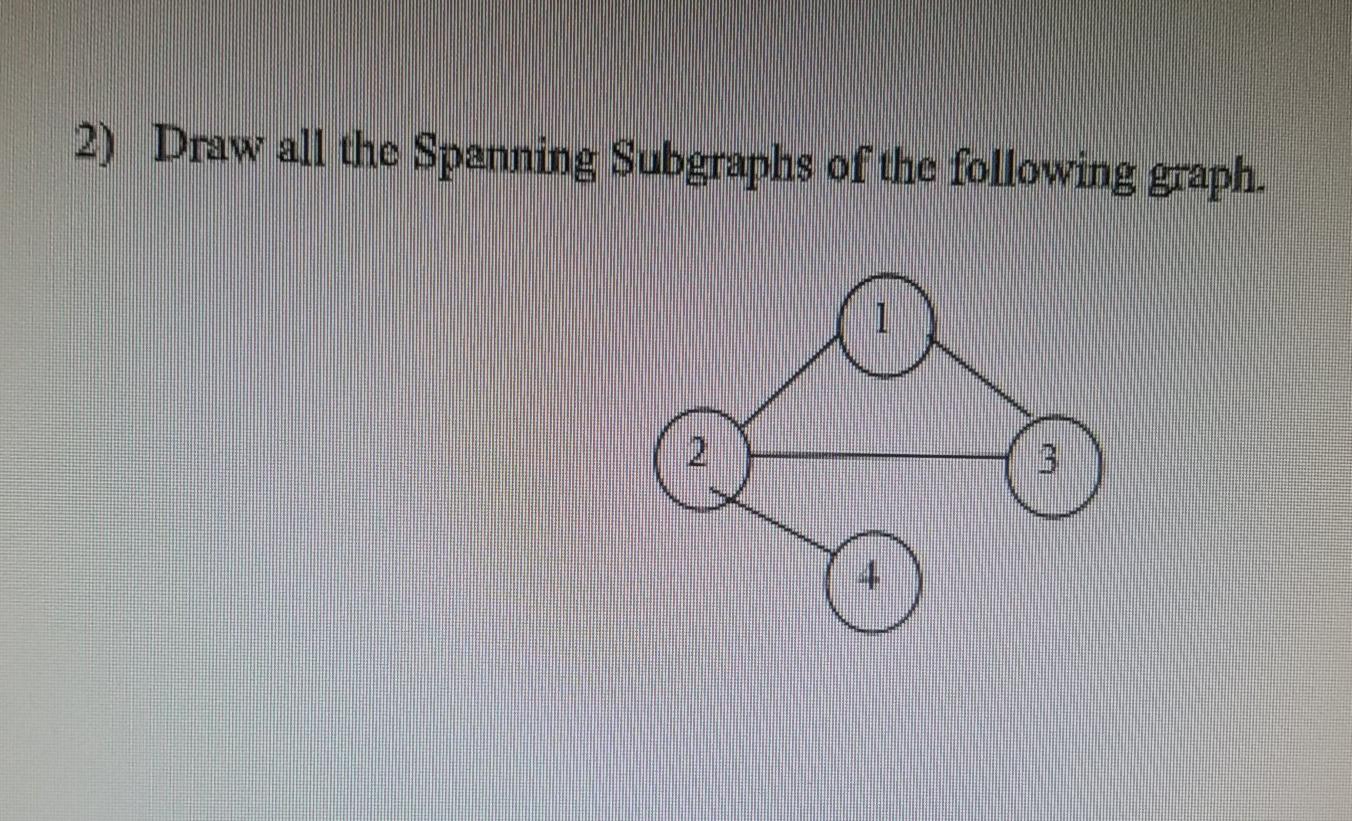 Solved Questions 1) Consider the following graph 1 3 a) How | Chegg.com