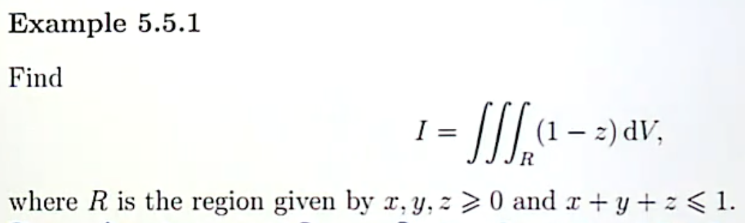 Solved Example 5.5.1FindI=∭R(1-z)dV,where R ﻿is the region | Chegg.com