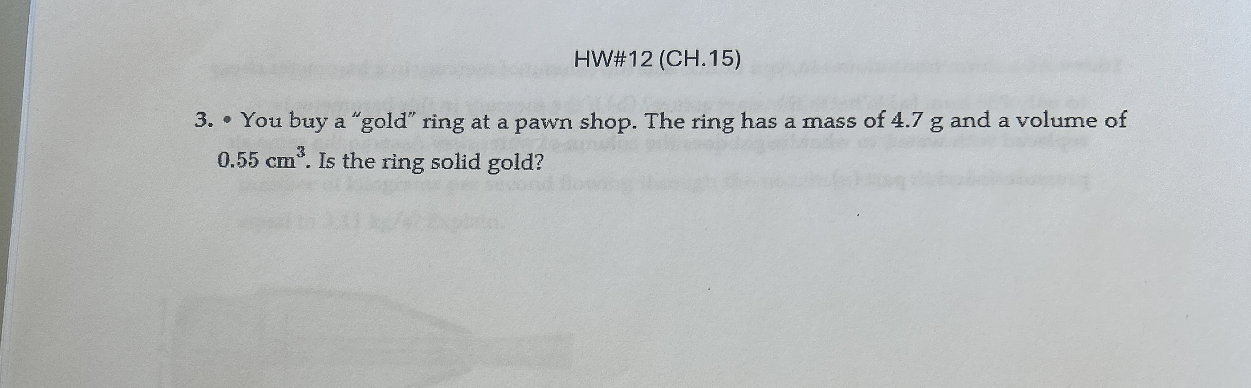 Solved HW#12 (CH.15)3. - ﻿You buy a "gold" ring at a pawn | Chegg.com