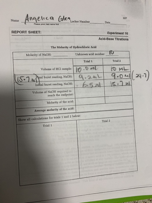 Solved lica Glea 227 Name Locker Number Date Please print; | Chegg.com